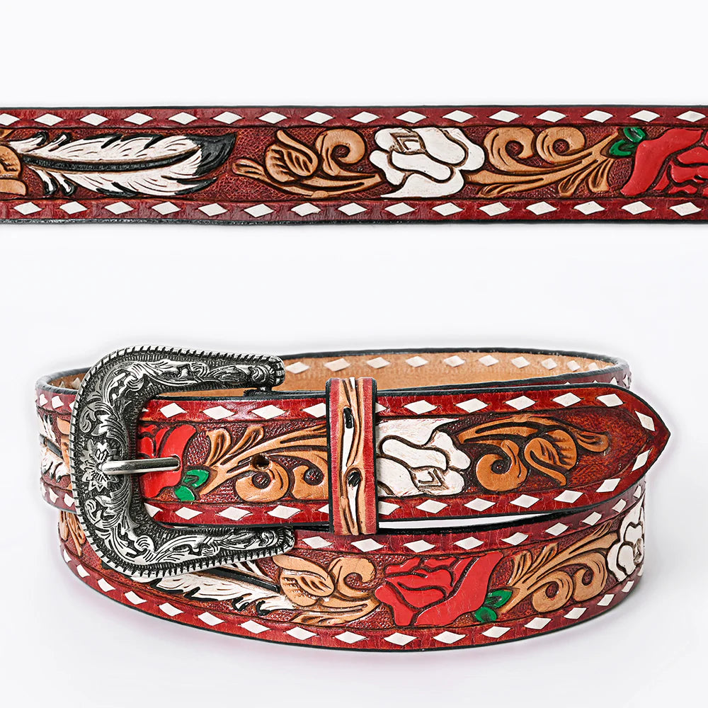 War of Roses Hand Tooled Leather Belt - Shop Dodi Jo's