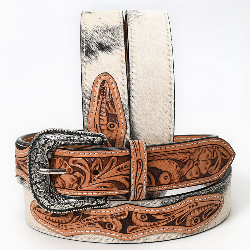 Round Top Hand Tooled Leather Belt - Shop Dodi Jo's