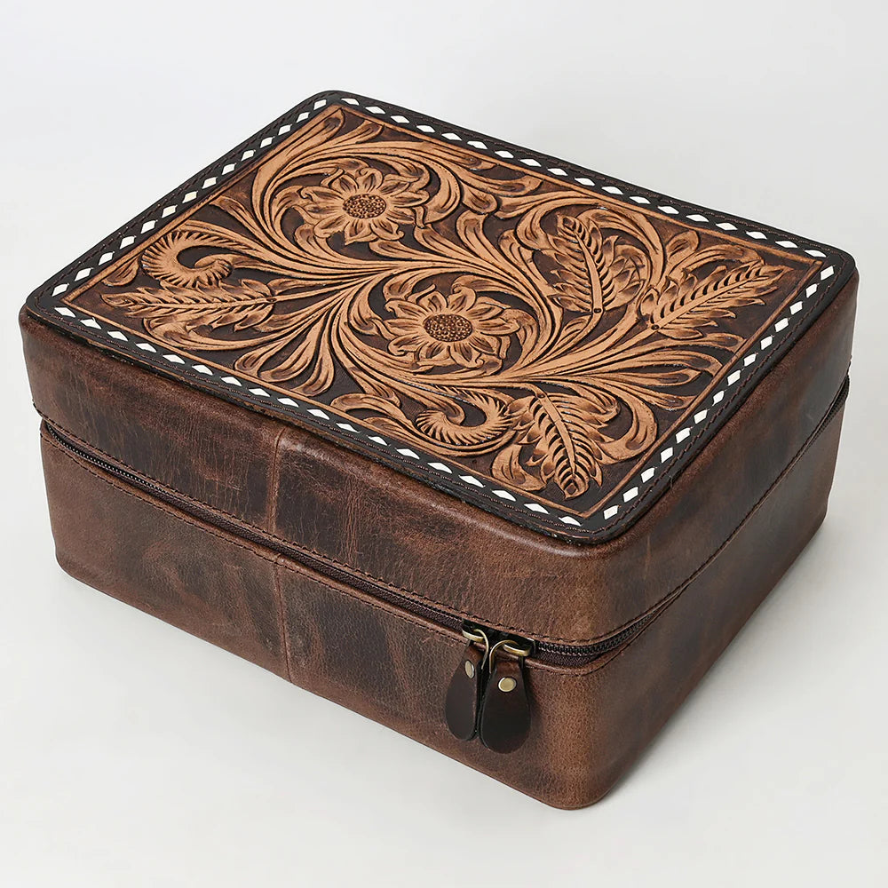 Trail Born Hand Tooled Leather Jewelry Box - Shop Dodi Jo's