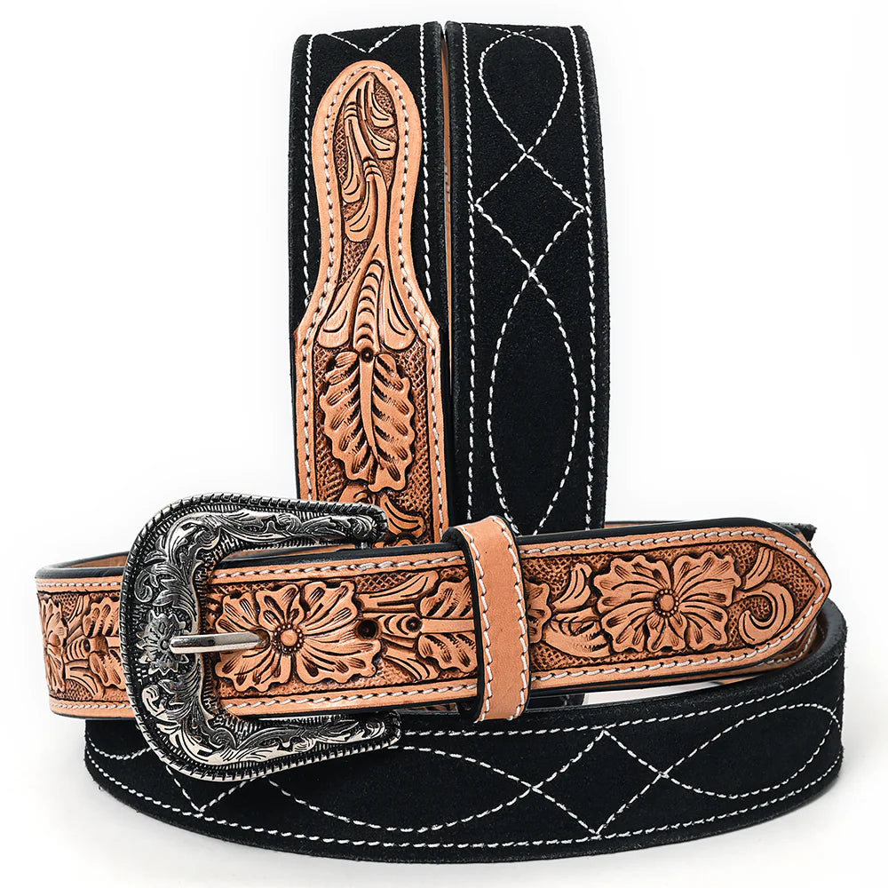 Desert Suede Hand Tooled Leather Belt - Shop Dodi Jo's