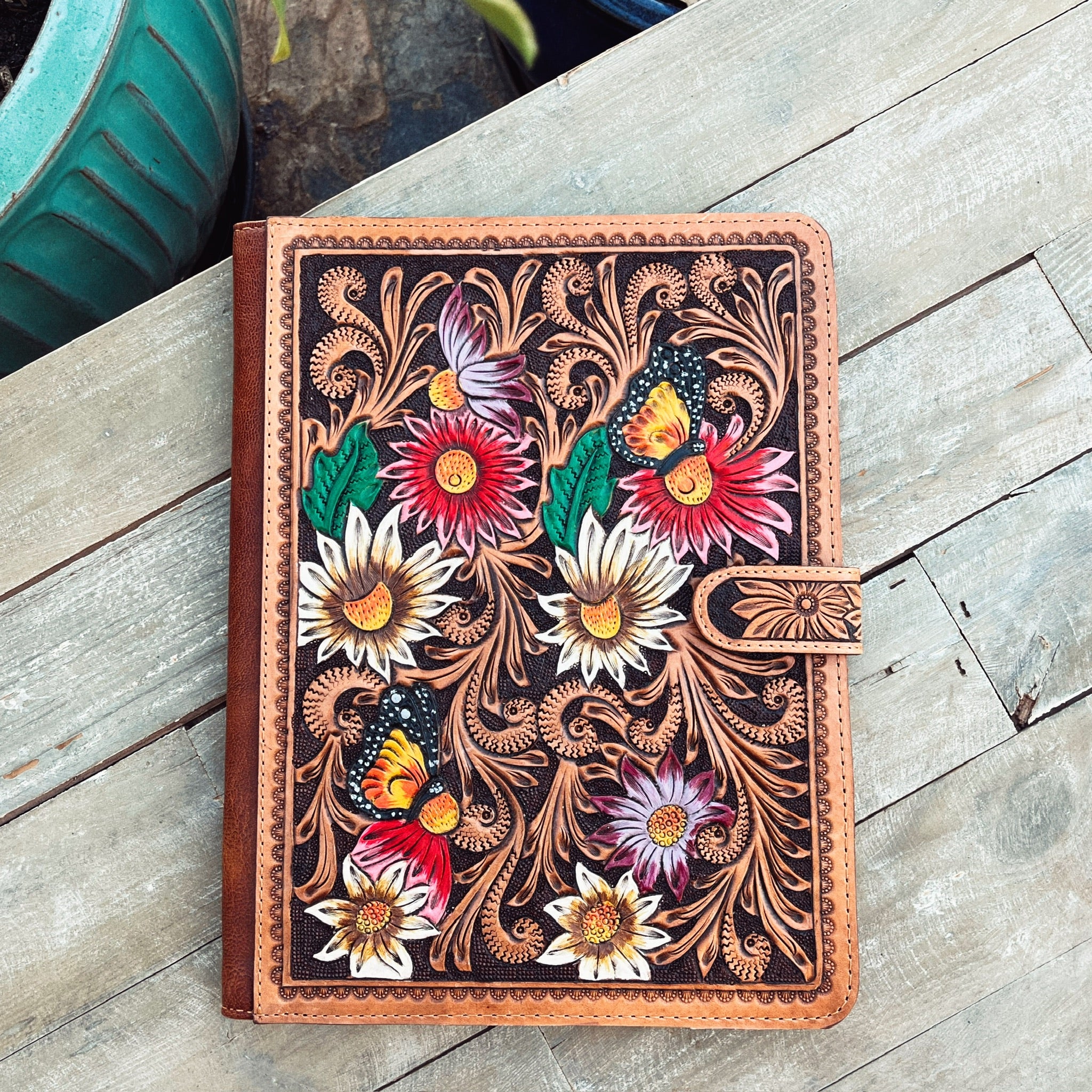 Spring Blooms Leather Notebook Portfolio - Shop Dodi Jo's
