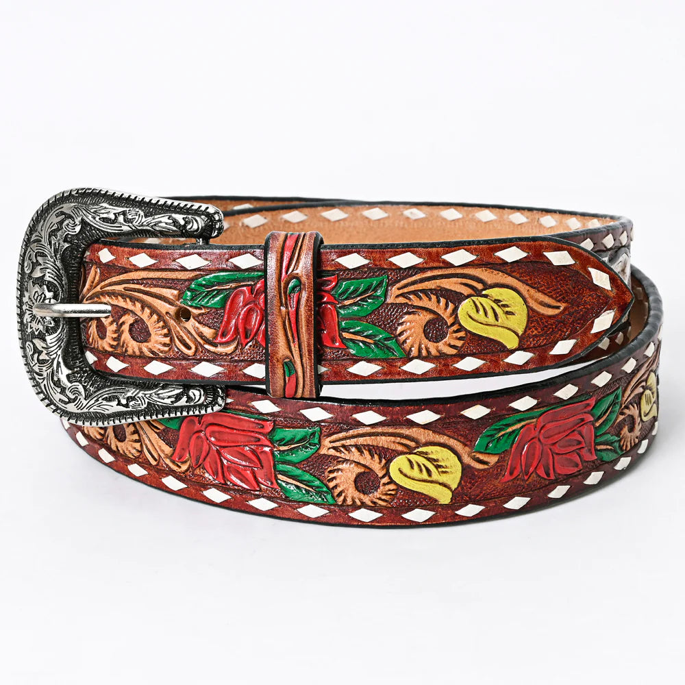 Desert Rose Hand Tooled Leather Belt - Shop Dodi Jo's