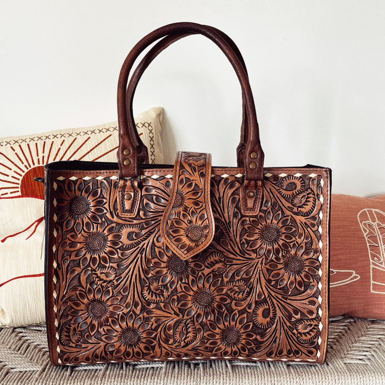 The Ghost Town Hand Tooled Leather Tote Bag – Dodi Jo's