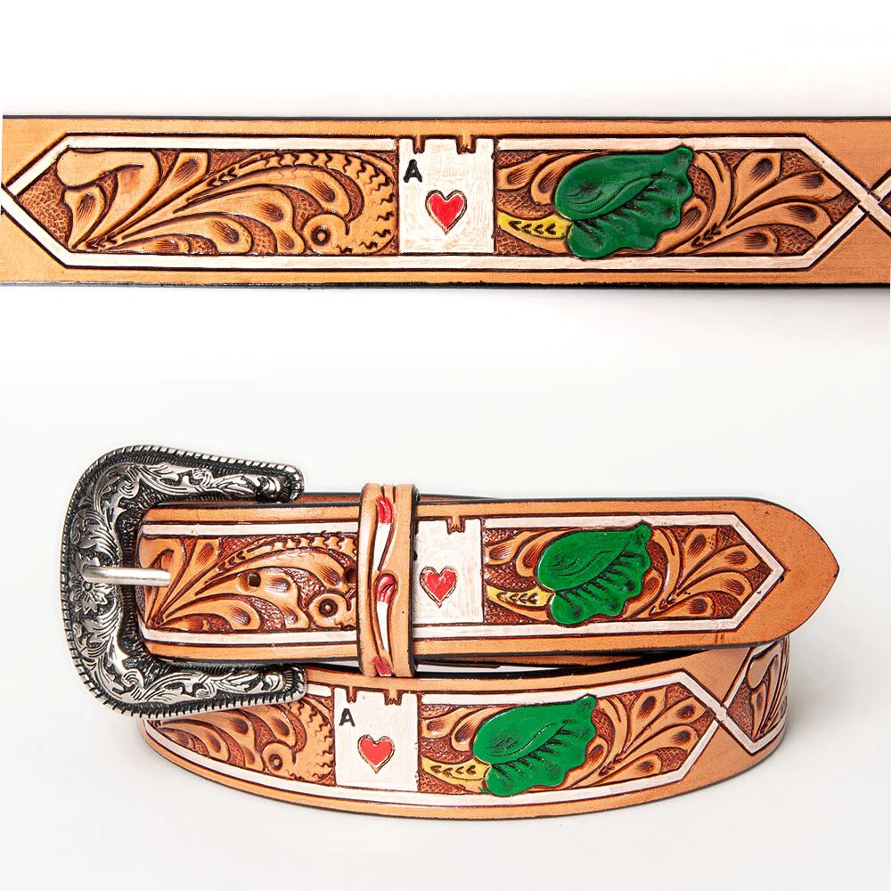 Ace of Hearts Hand Tooled Leather Belt – Dodi Jo's