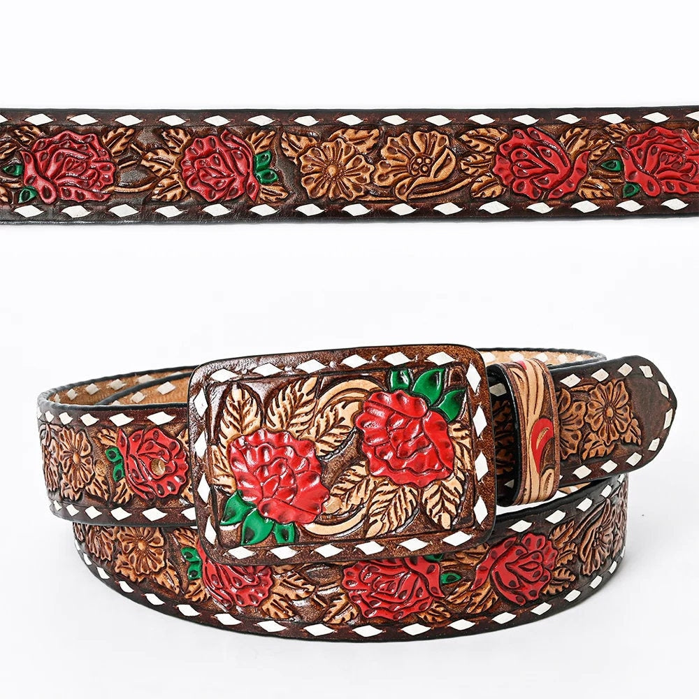 Rosa Hand Tooled Leather Belt – Dodi Jo's