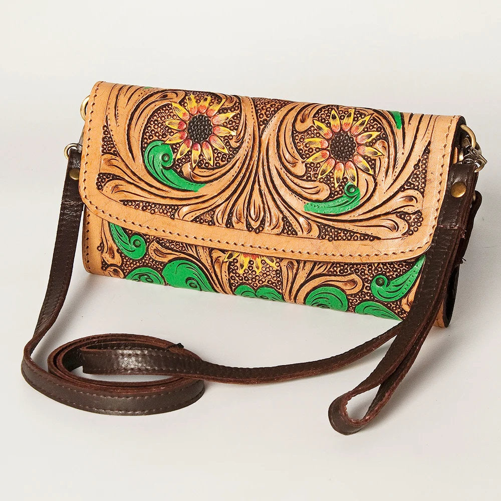 Carter Springs Hand Tooled Leather Crossbody Wallet – Dodi Jo's