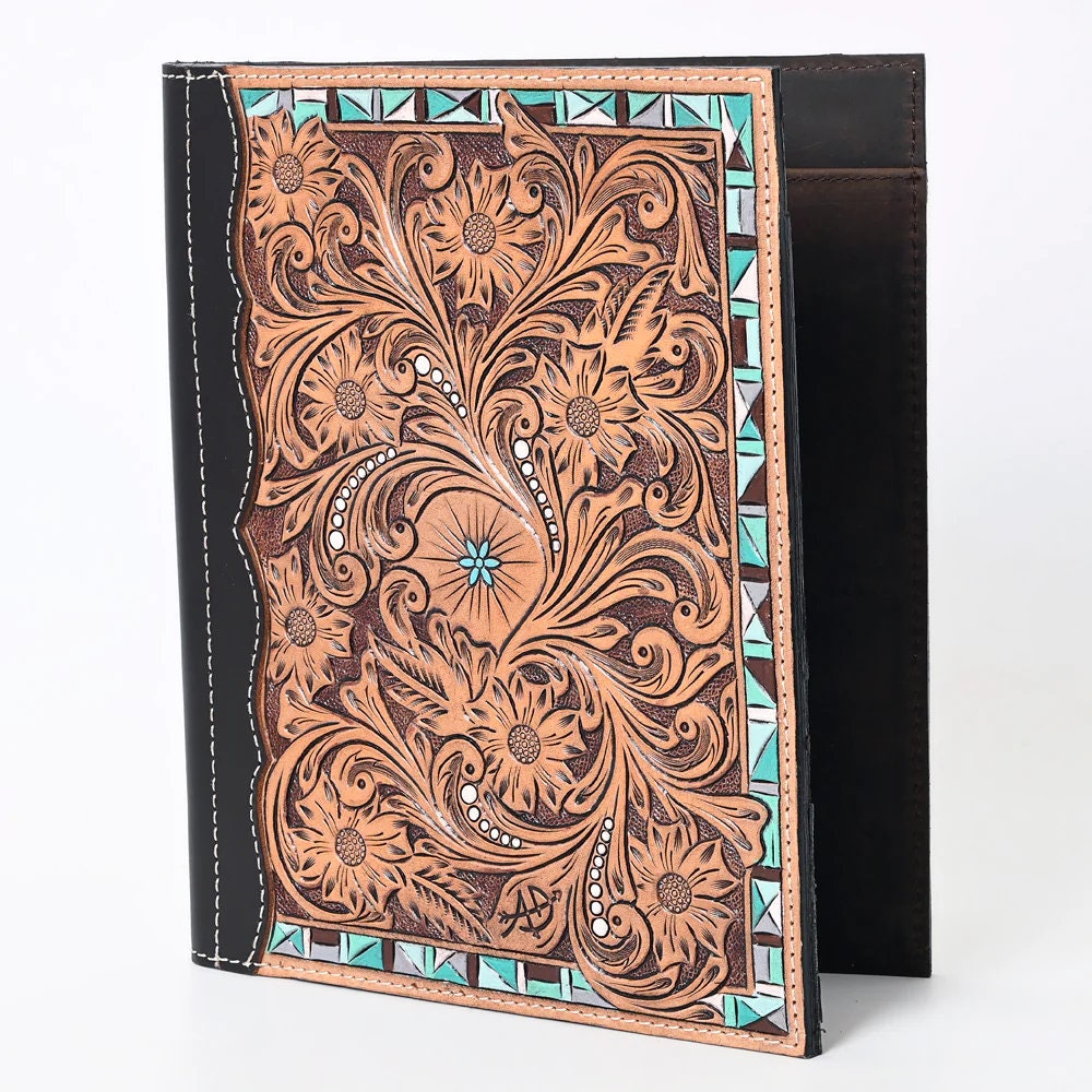 Park Hill West Hand Tooled Leather Portfolio – Dodi Jo's