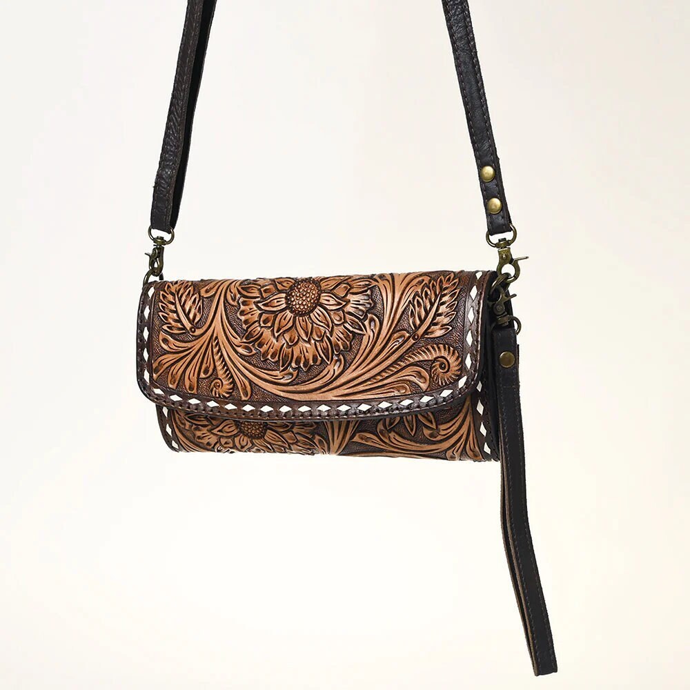 Bitter Springs Hand Tooled Leather Crossbody Wallet – Dodi Jo's
