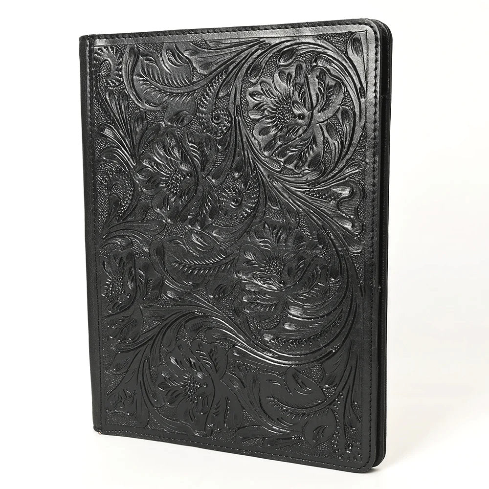 Lancaster Black Hand Tooled Leather Portfolio – Dodi Jo's